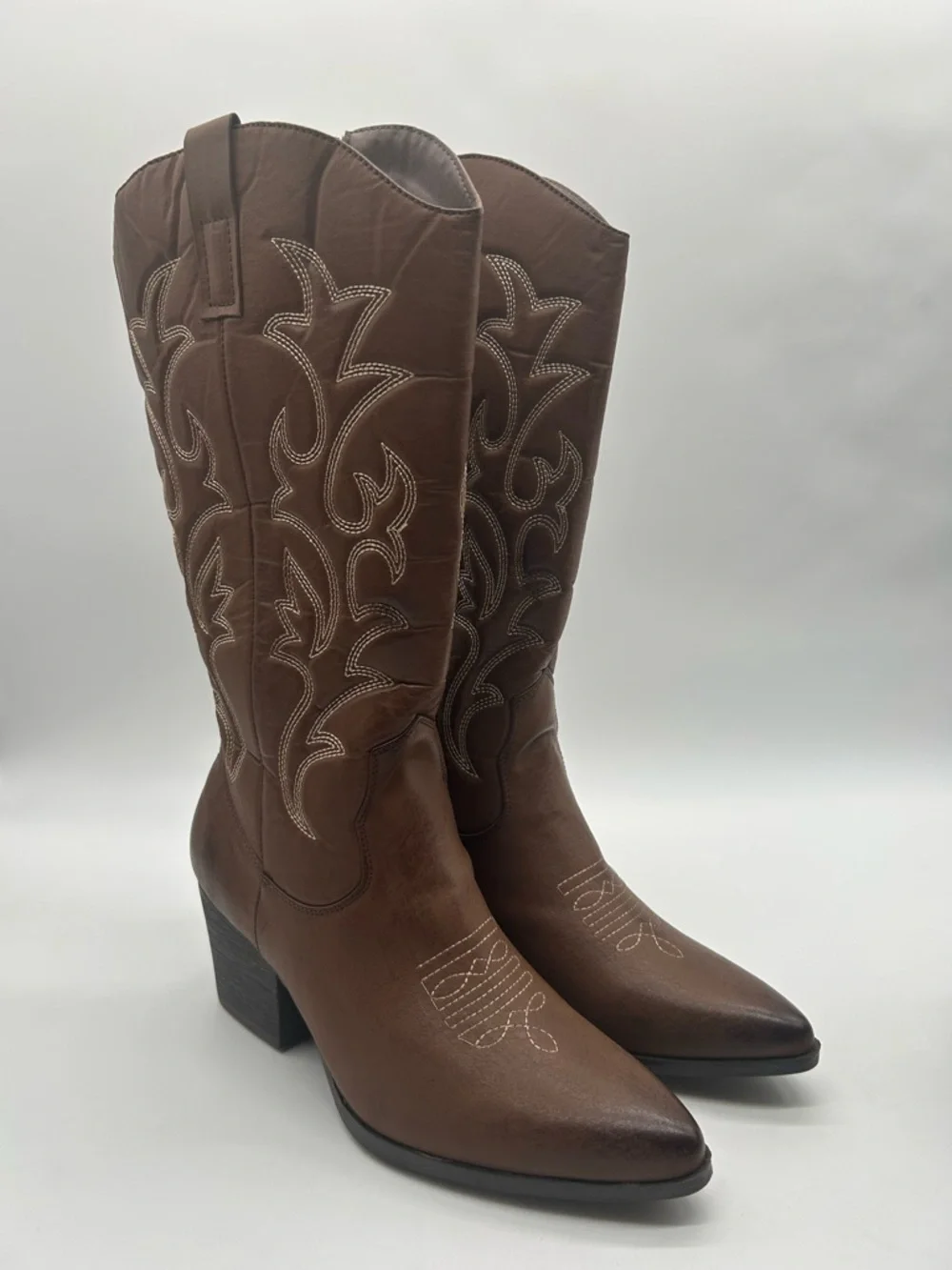 pop | Shoes | Pop Barry Brown Western Tall Boots Embroidered Side Zip ...